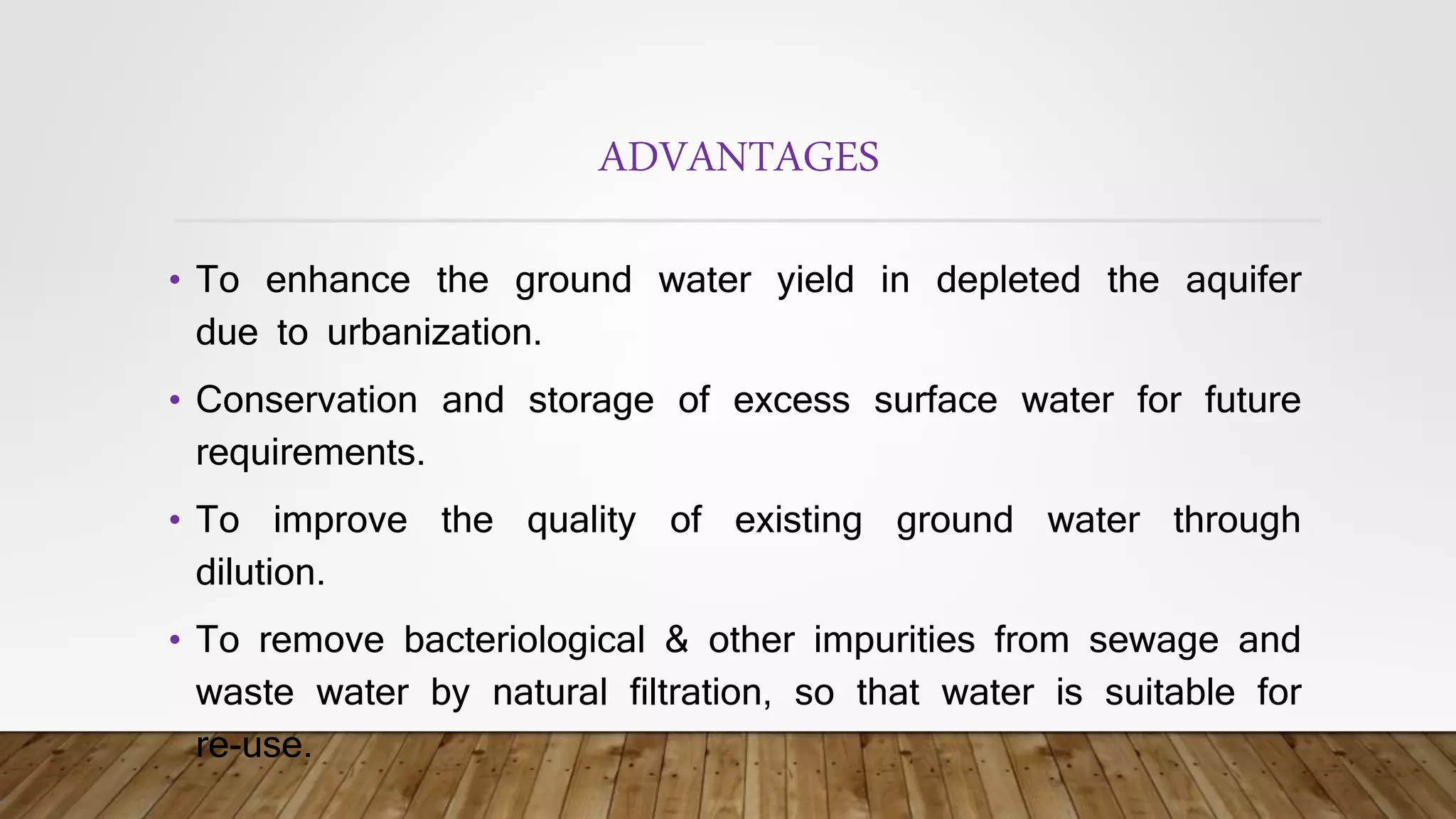 Groundwater recharge techniques | PPTX
