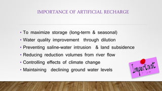 Groundwater recharge techniques | PPTX