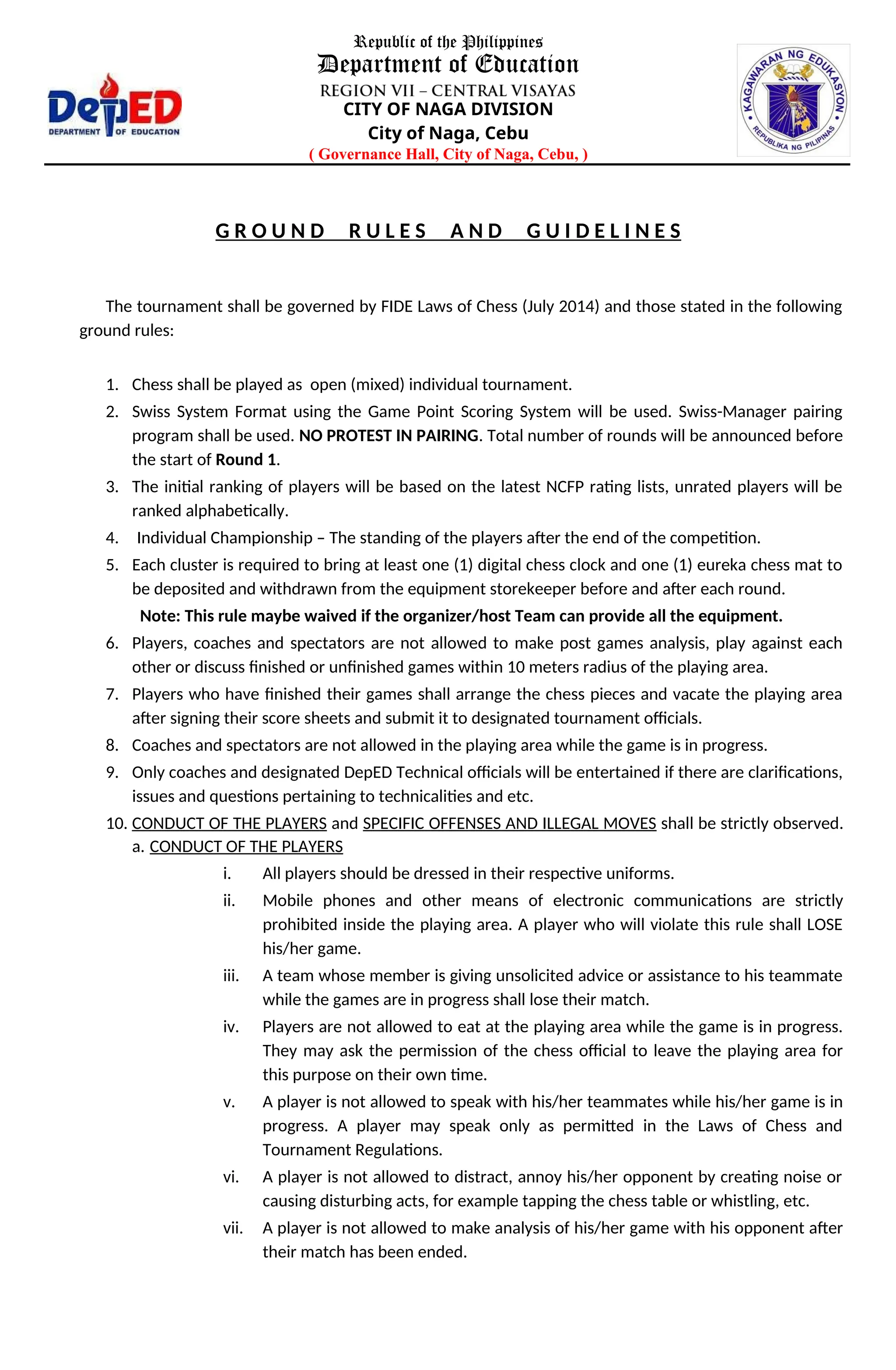 Chess Ground Rules............................. | DOCX