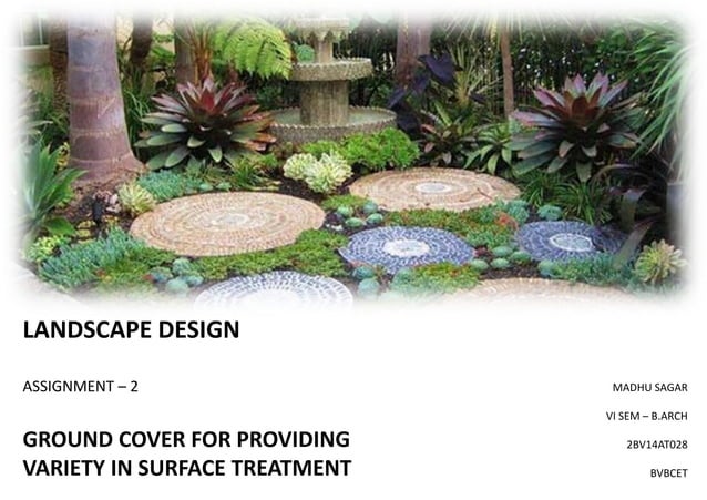 Ground cover for providing variety in surface treatment | PDF | Gardening | Home & Garden