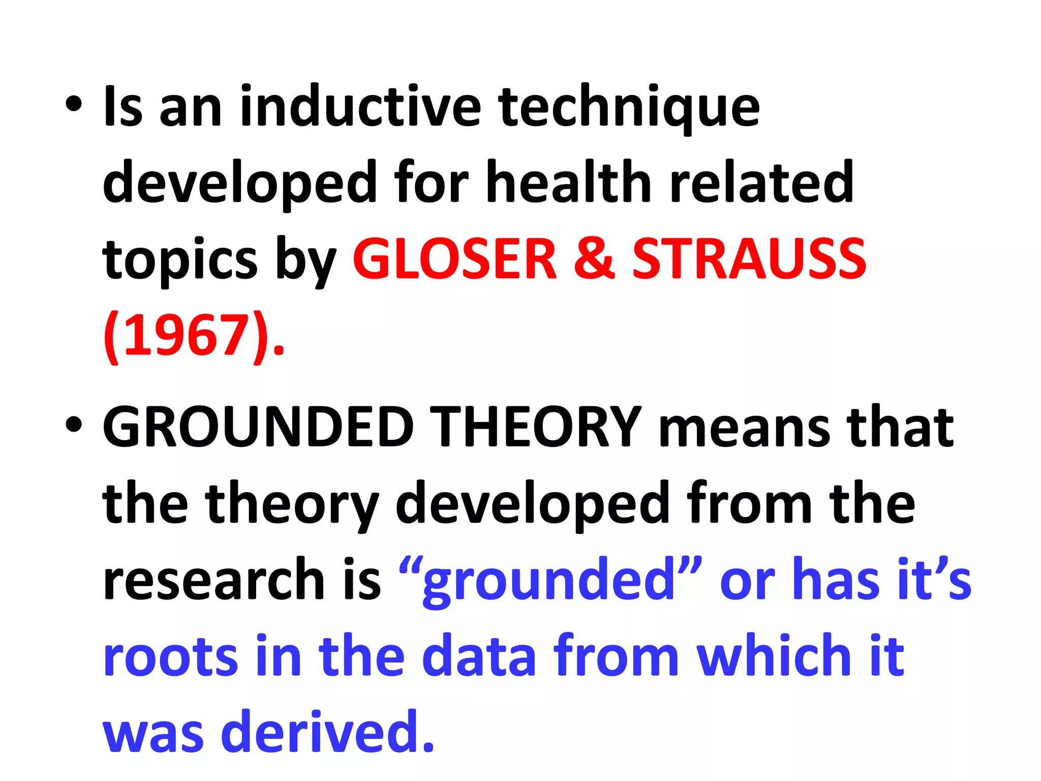 GROUNDED THEORY | PPTX