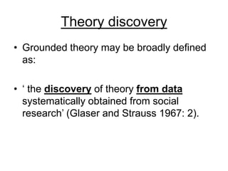 RTP 2019-20: Methods & Methodologies: Grounded Theory - Dr Dave Calvey ...