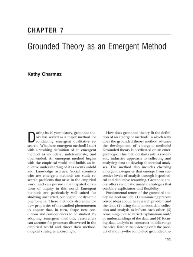 Grounded Theory as an Emergent Method.pdf | Science