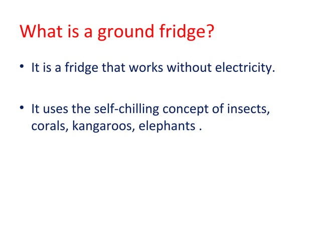 Ground fridge | PPT