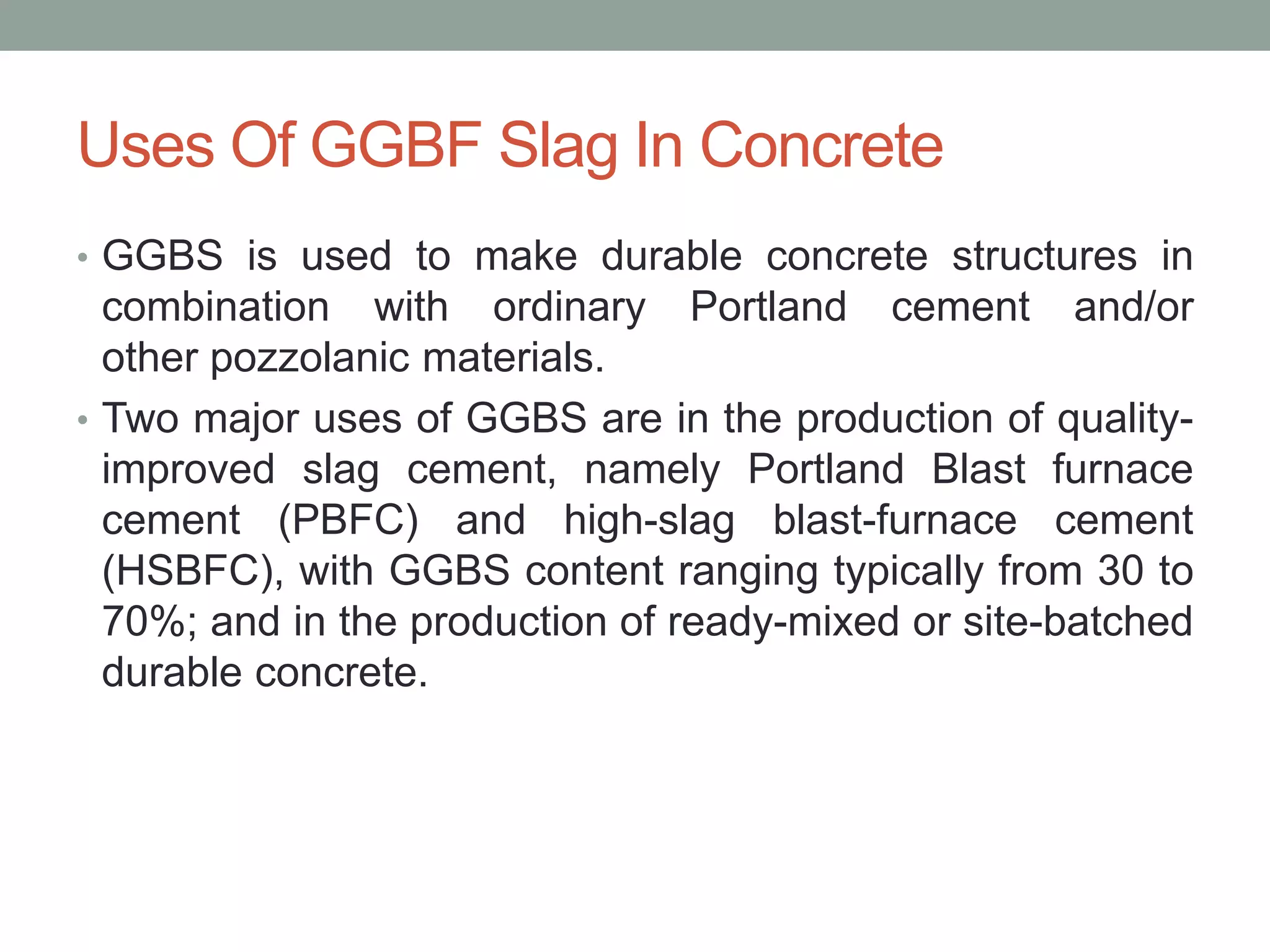 Ground granulated blast furnace slag | PPTX