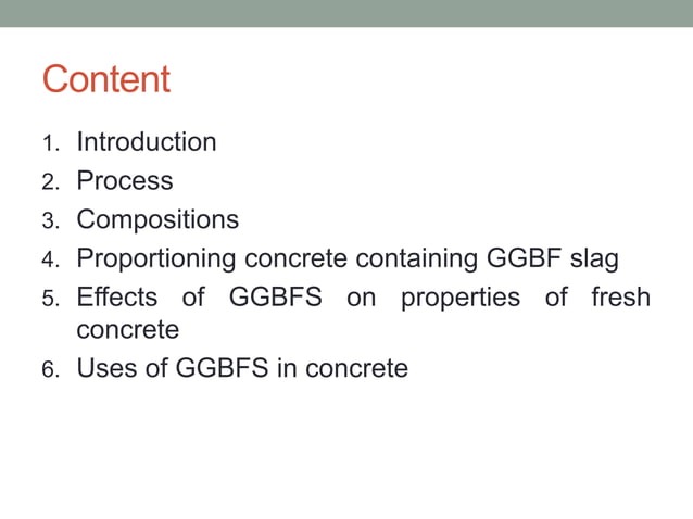 Ground granulated blast furnace slag | PPTX