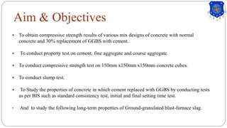 Ground granulated blast furnace slag ggbs | PPTX