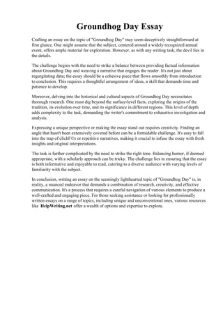 Groundhog Day Essay. quot;Groundhog Dayquot; COMPLETE UNIT EDITABLE ...