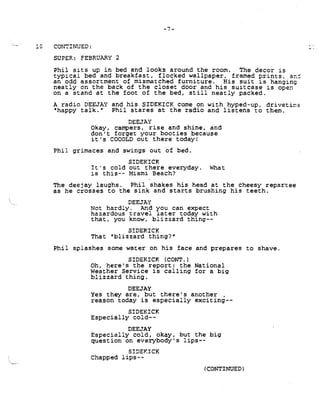 Groundhog Day Screenplay by Danny Rubin - for educational purposes | PDF