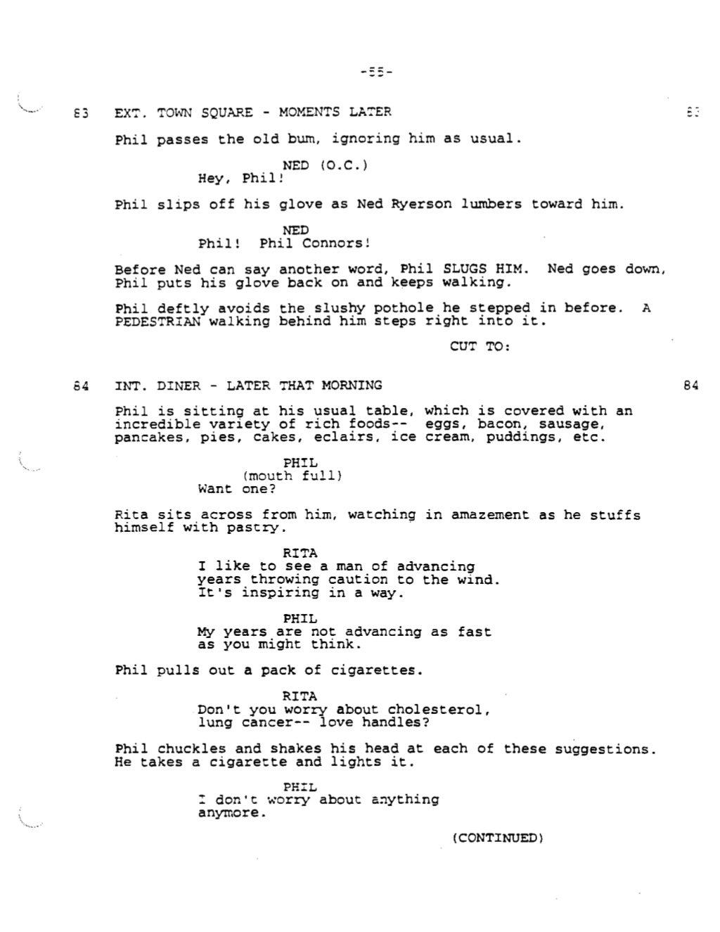 Groundhog Day Screenplay by Danny Rubin - for educational purposes