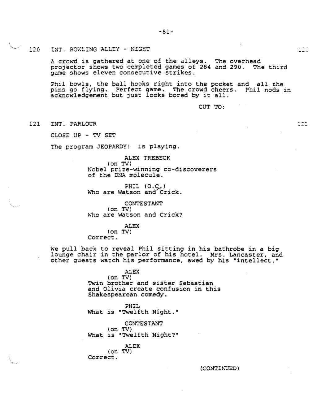 Groundhog Day Screenplay by Danny Rubin - for educational purposes