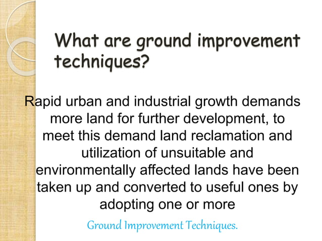 Ground improvement techniques | PPTX