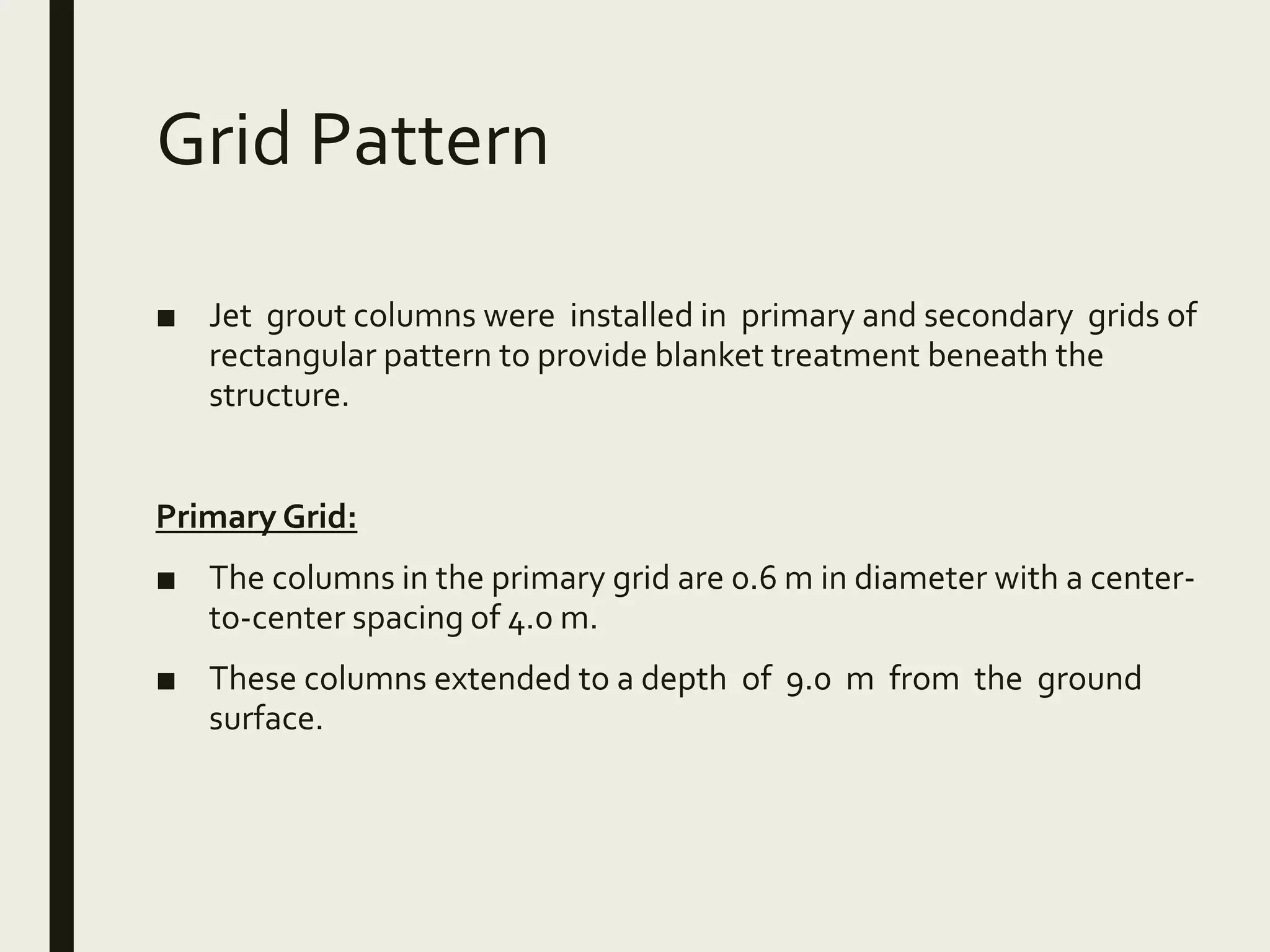 Ground improvement using jet grouting column | PPTX