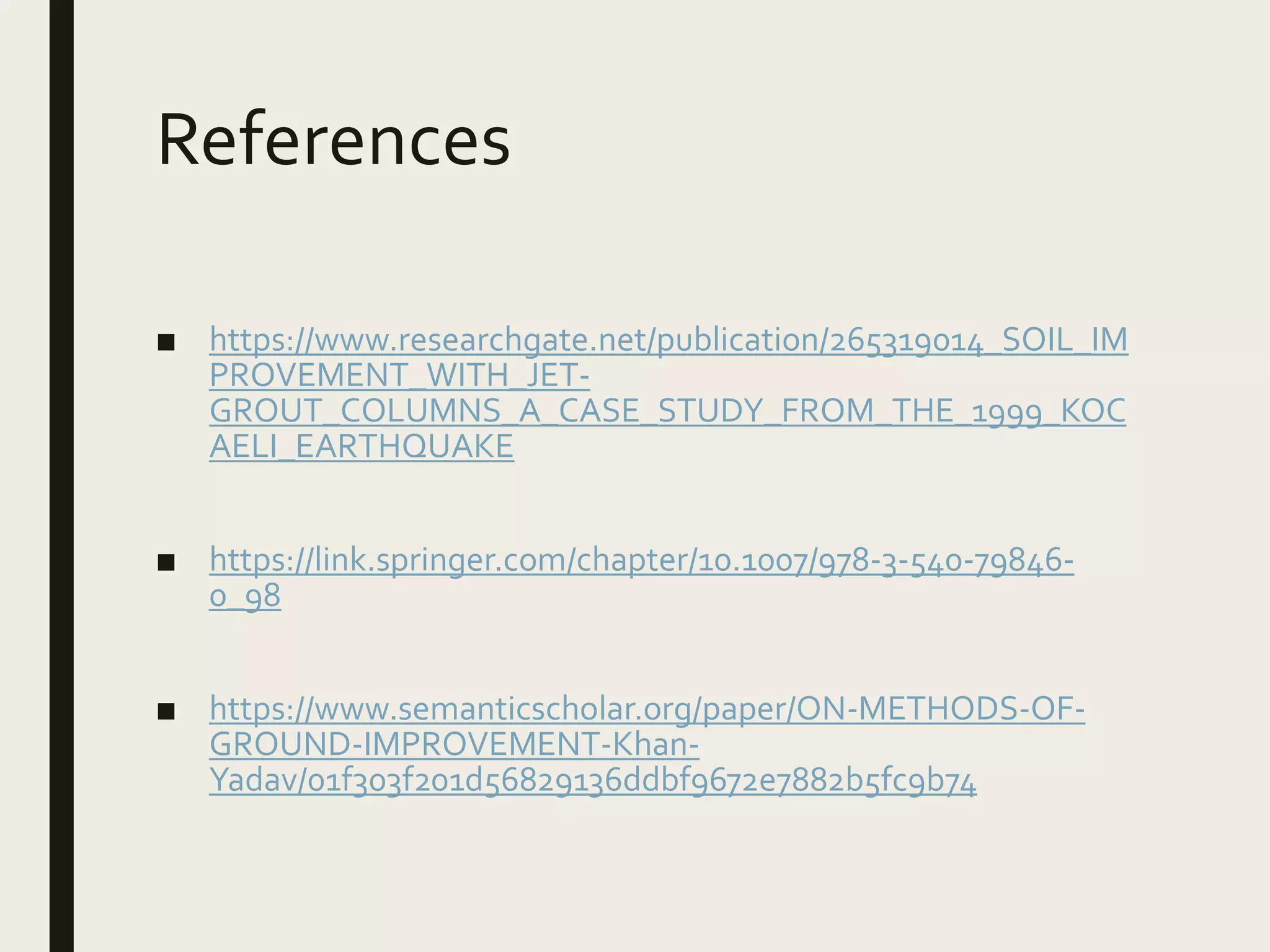 Ground improvement using jet grouting column | PPTX