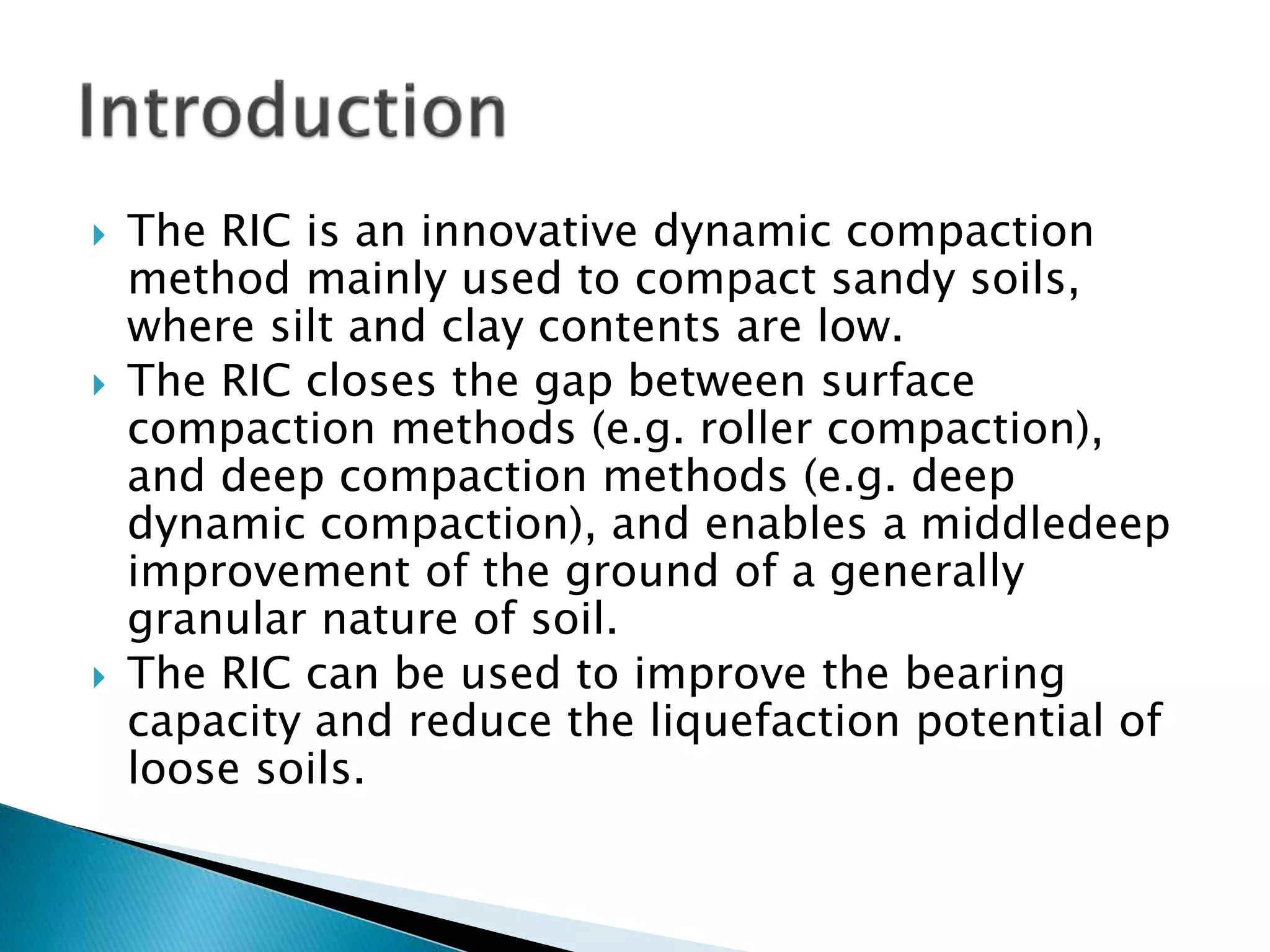 Ground improvement using rapid impact compaction | PPTX