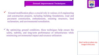 Ground Improvement Techniques-.Introductionppttx | PPTX
