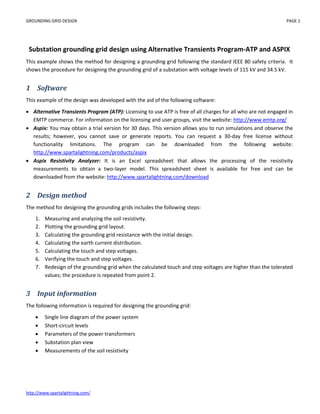 Substation grounding grid design using Alternative Transients Program ...