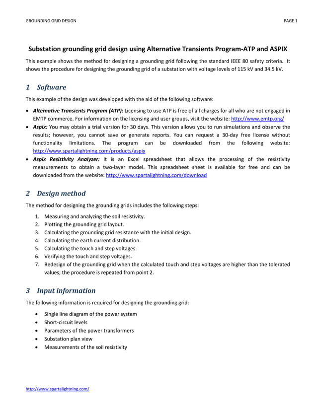 Substation Grounding Grid Design Using Alternative Transients Program Atp And Aspix Pdf