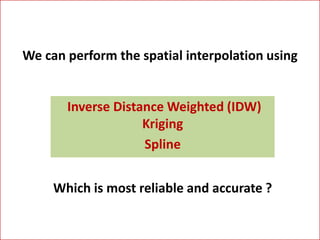 Ground inventory and geospatial techniques for estimation of groundwater quality | PDF ...