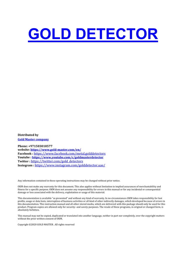 Ground navigator2020 gold detector | PDF