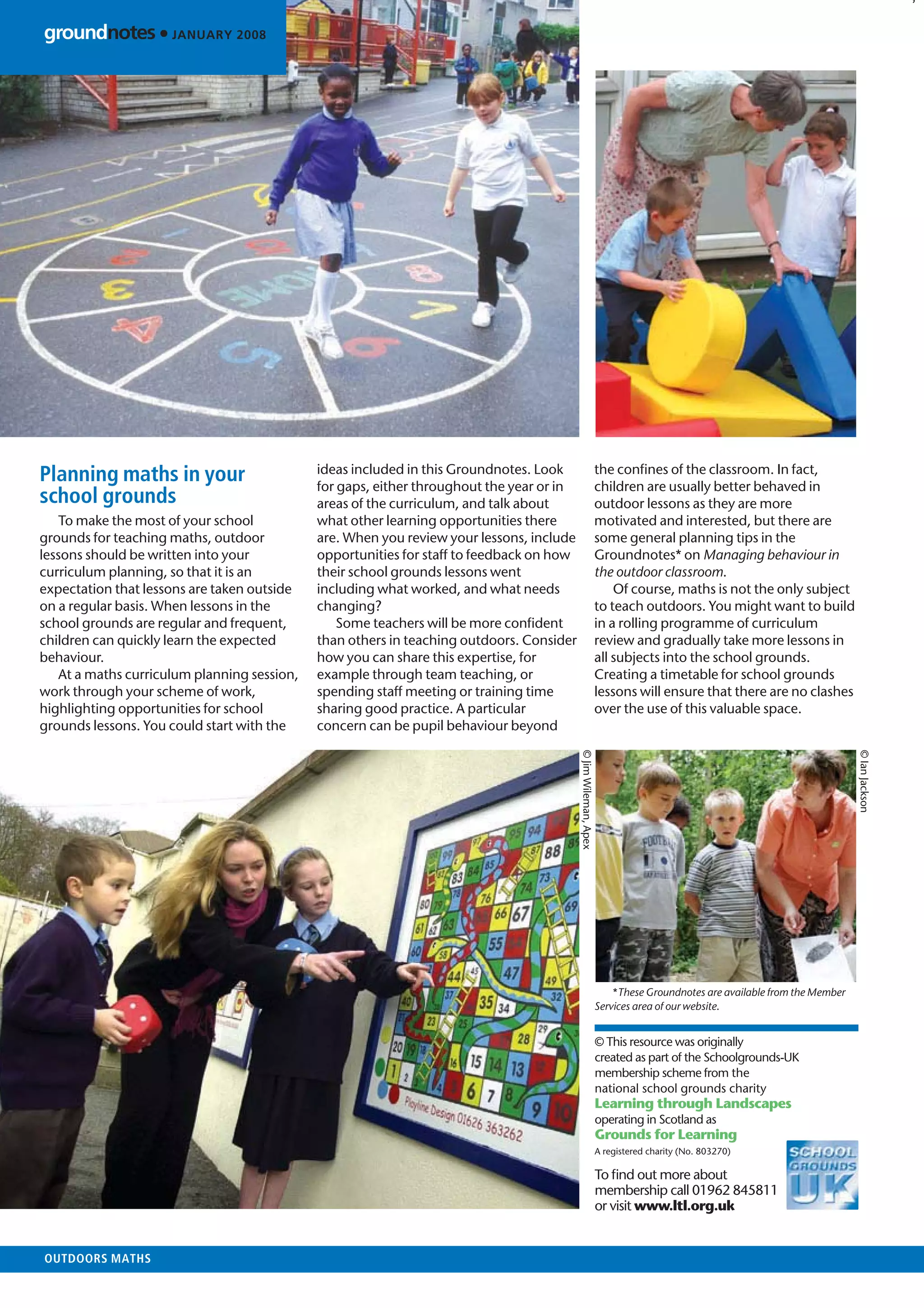 Outdoor Math: Outdoor Learning and Play | PDF
