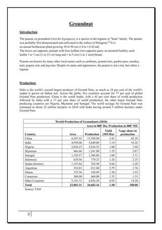 Focus Report on Ground Nuts | DOCX | Agriculture | Industries