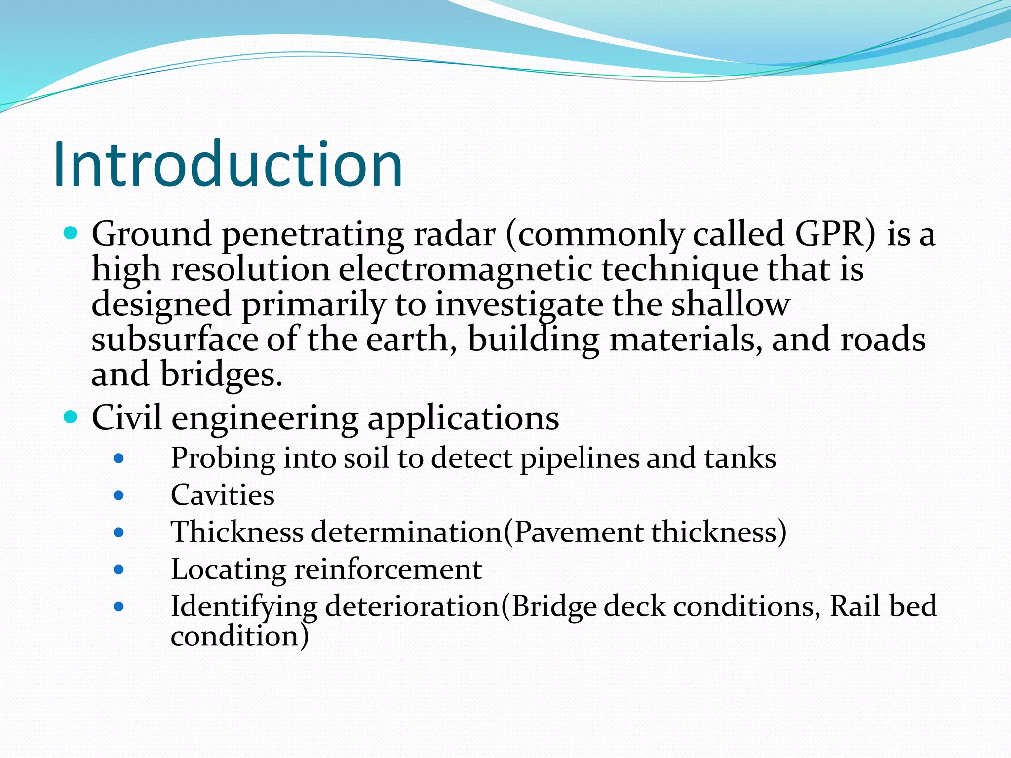 Ground penetrating radar (nio) | PPTX