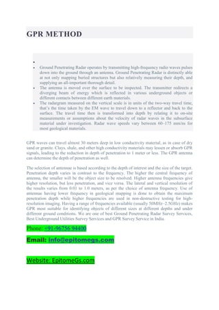 Ground Penetrating Radar Survey | PDF