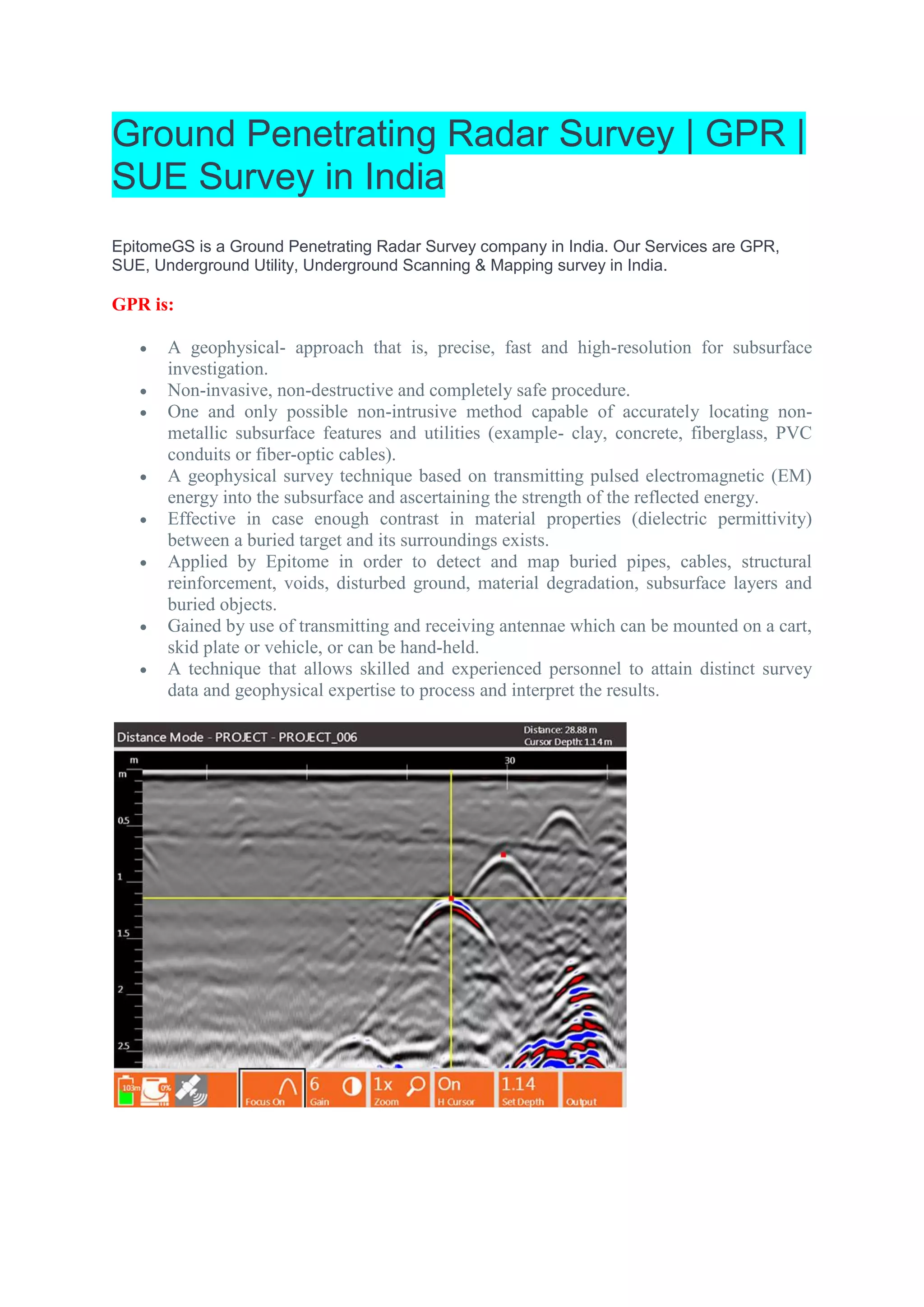 Ground Penetrating Radar Survey | PDF