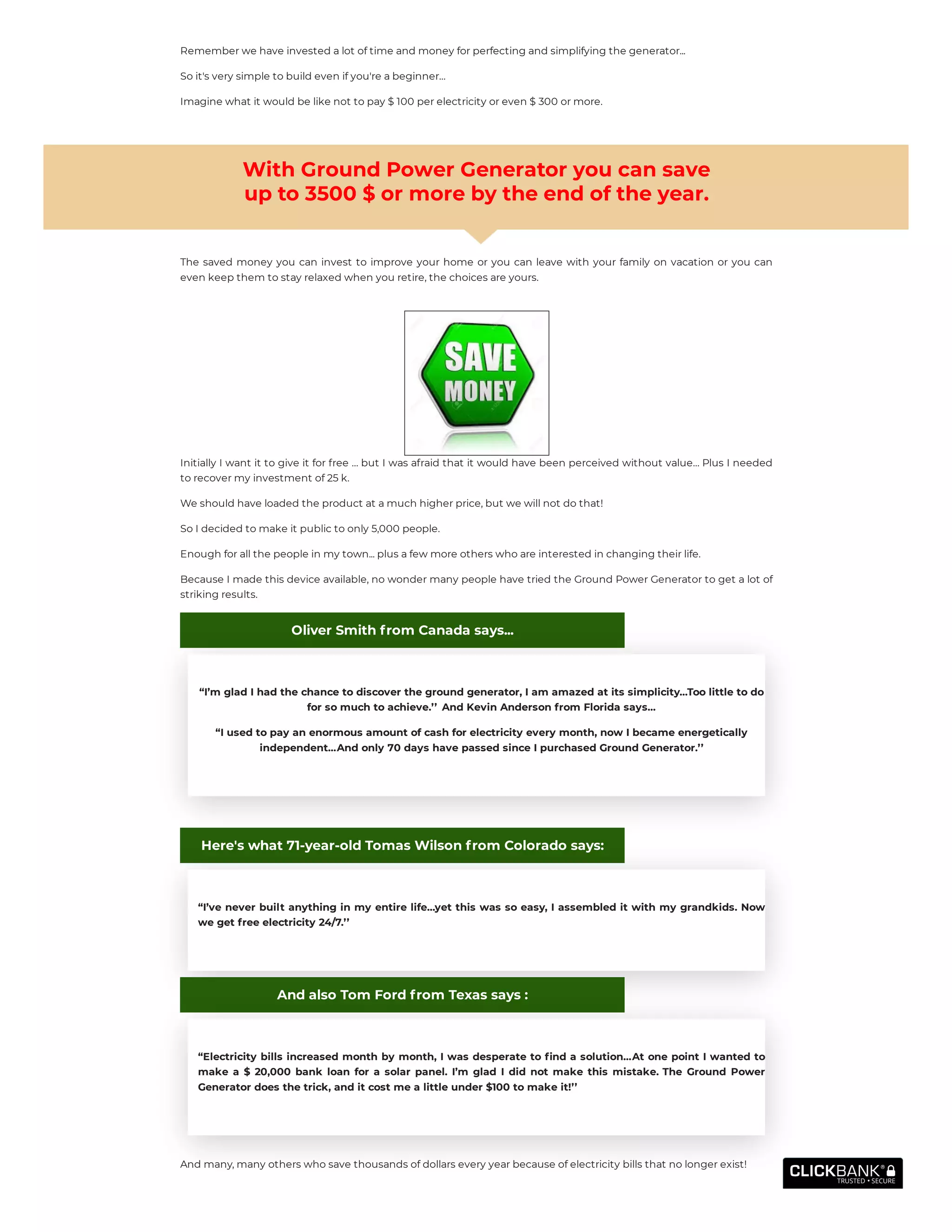 Ground power generator - Green Energy solutions | PDF