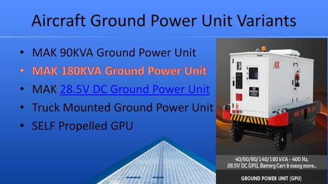 Ground power unit | PPTX | Aviation Industry | Industries