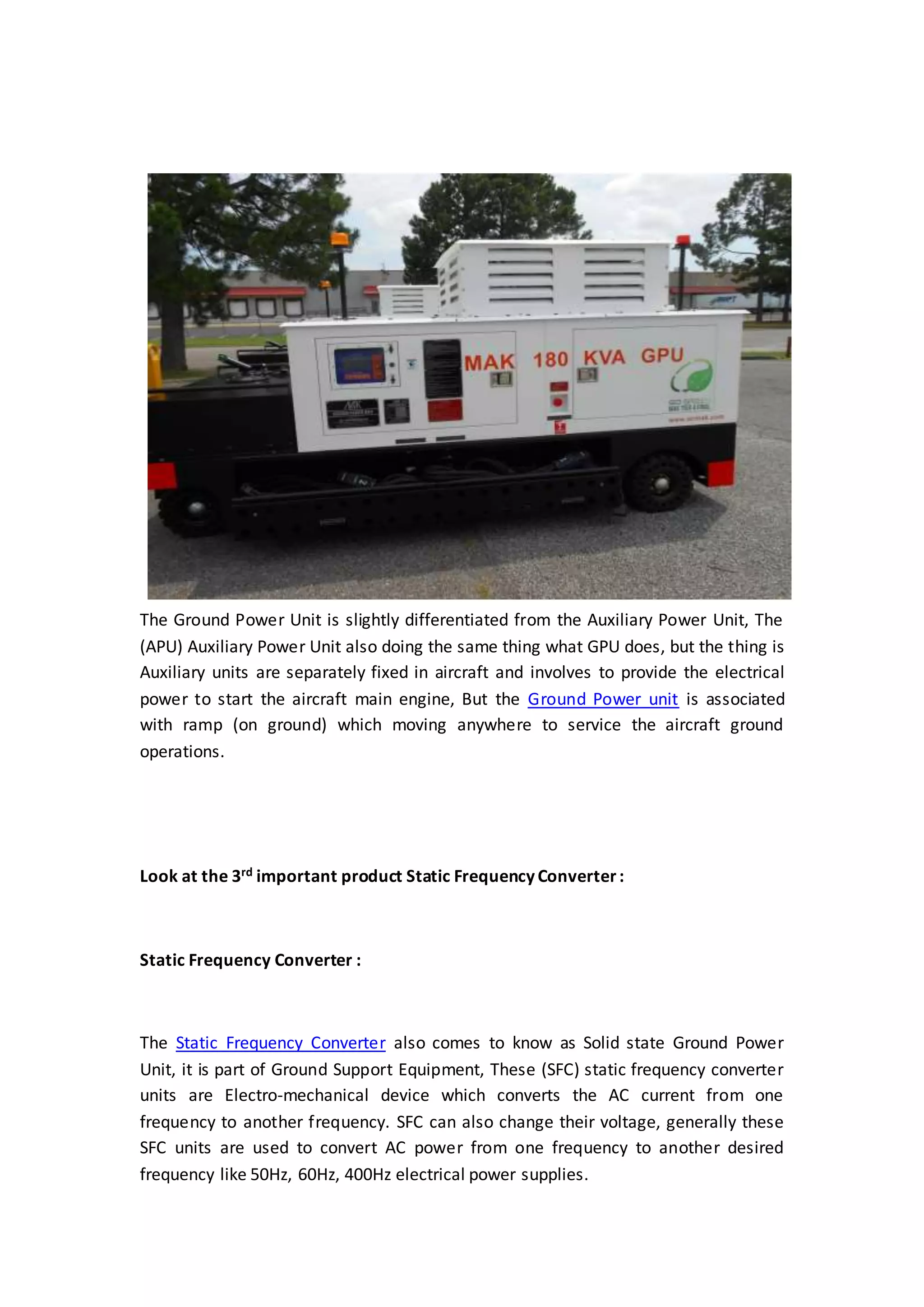 The 3 Main Products of Ground Support Equipment | DOCX