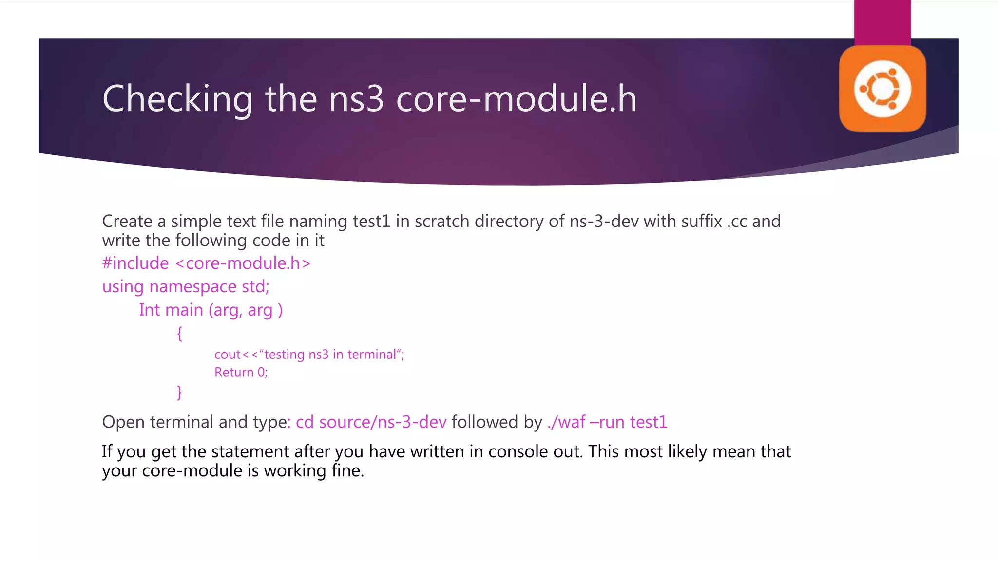 Ground to ns3 - Basic wireless topology implementation | PPT