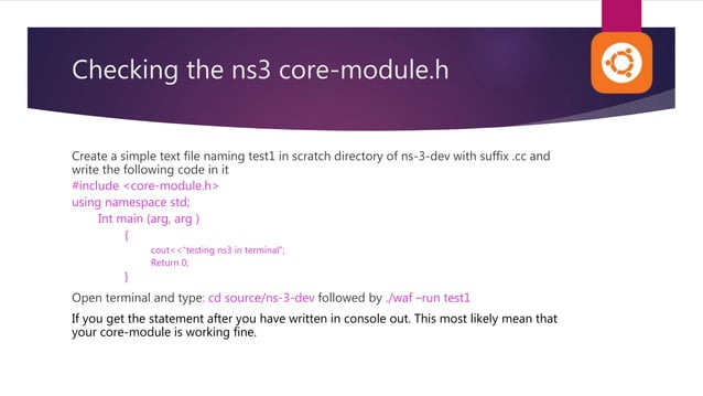 Ground to ns3 - Basic wireless topology implementation | PPT