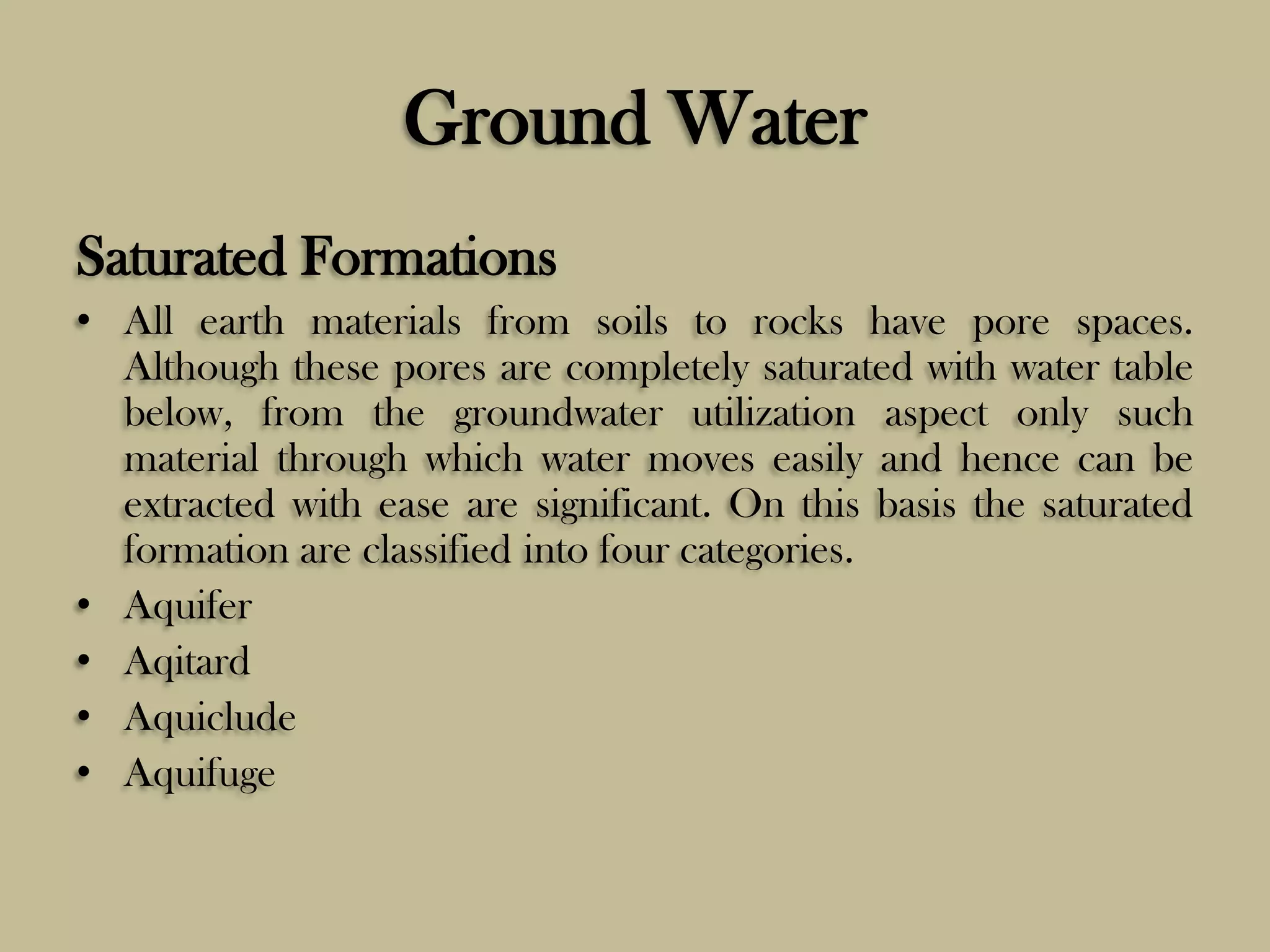Ground Water (Unit-V) | PPTX
