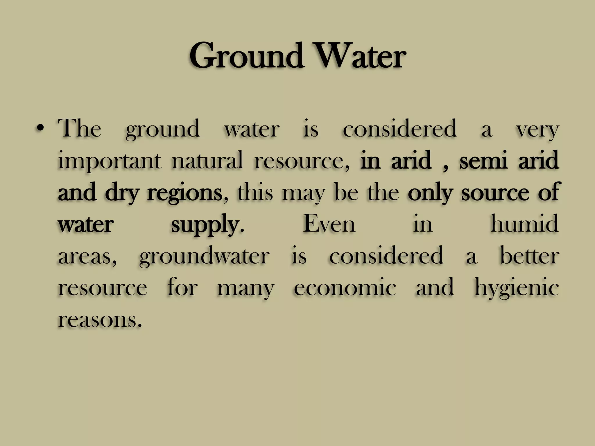 Ground Water (Unit-V) | PPTX