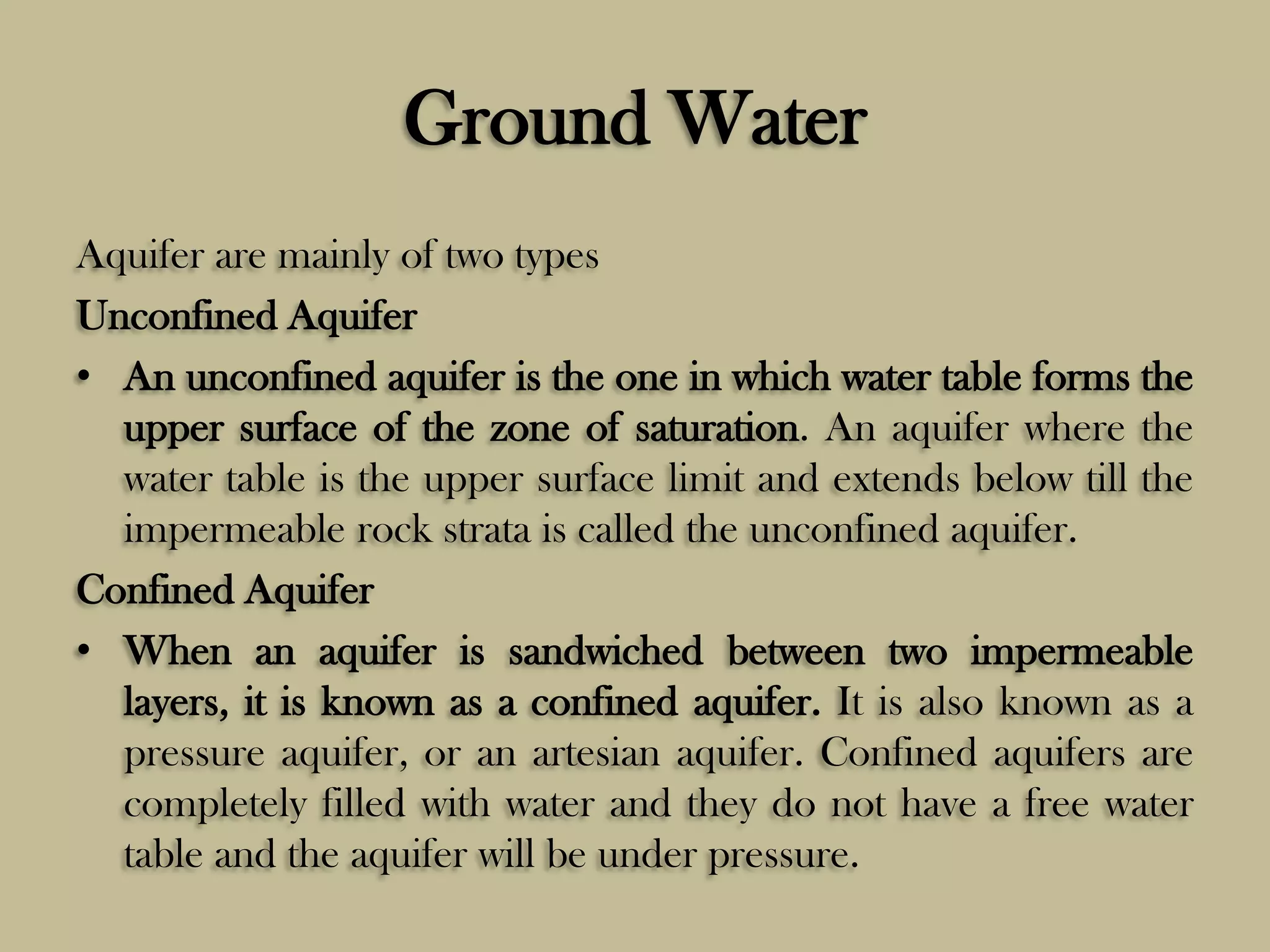 Ground Water (Unit-V) | PPTX