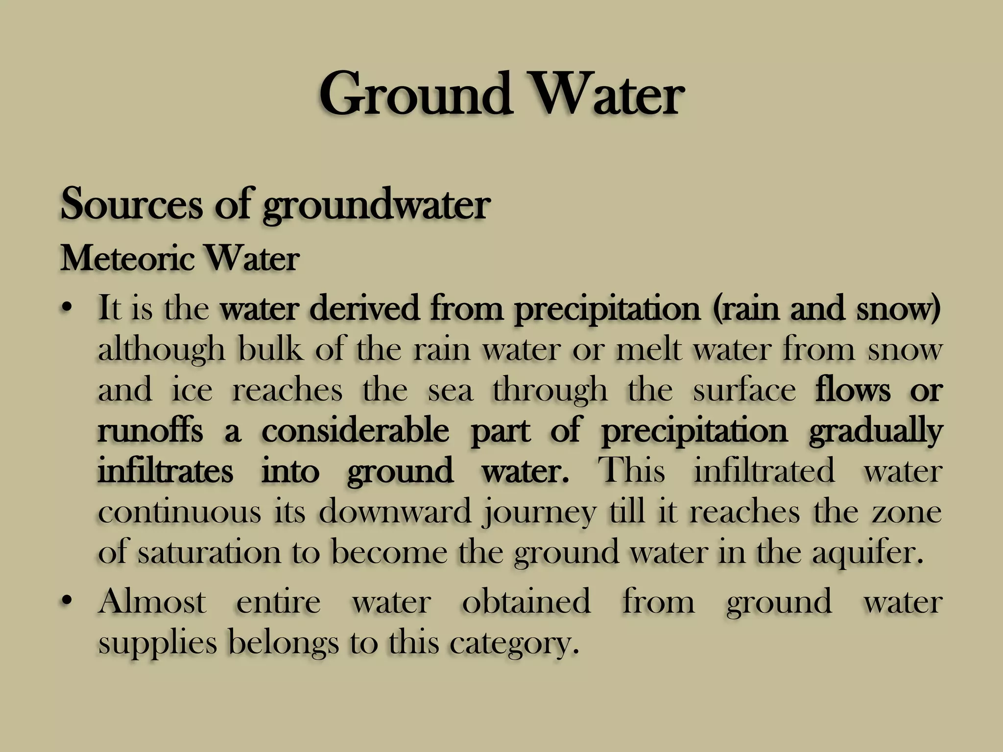 Ground Water (Unit-V) | PPTX