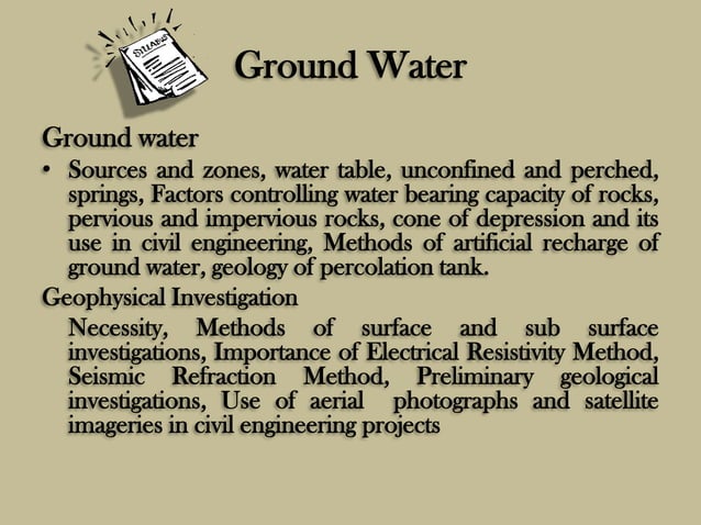Ground Water (Unit-V) | PPTX