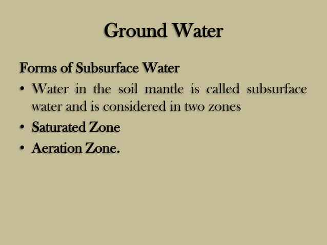 Ground Water (Unit-V) | PPTX