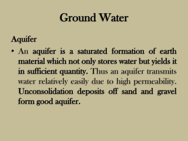 Ground Water (Unit-V) | PPTX