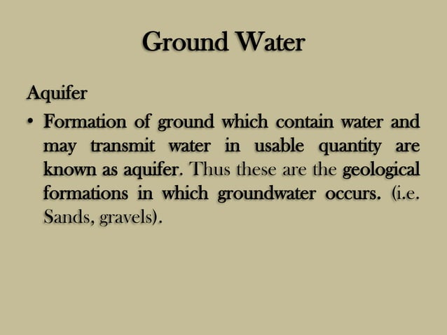 Ground Water (Unit-V) | PPTX