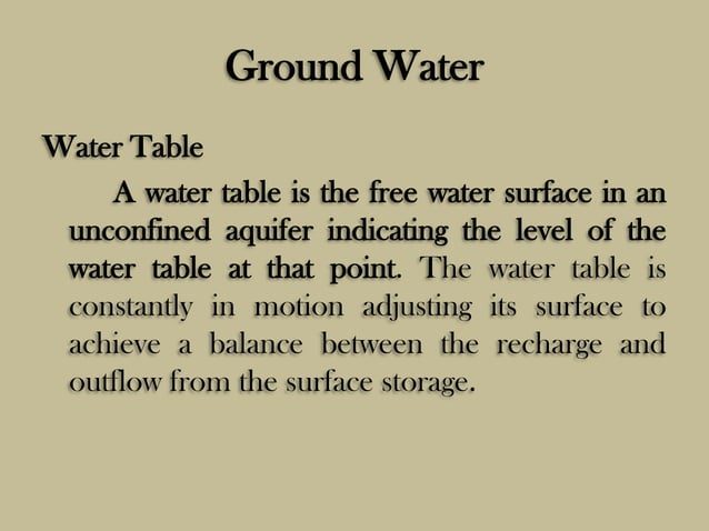 Ground Water (Unit-V) | PPTX