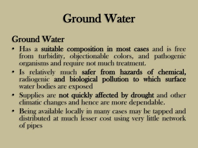 Ground Water (Unit-V) | PPTX