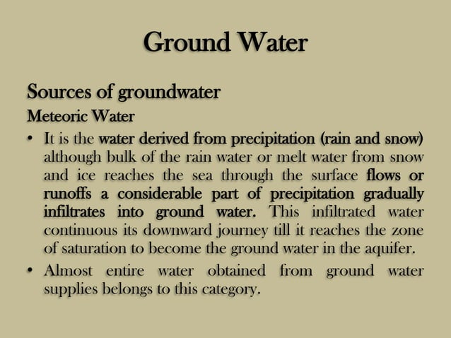 Ground Water (Unit-V) | PPTX