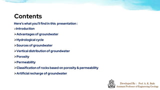 Groundwater: Hydrogeology | PPT