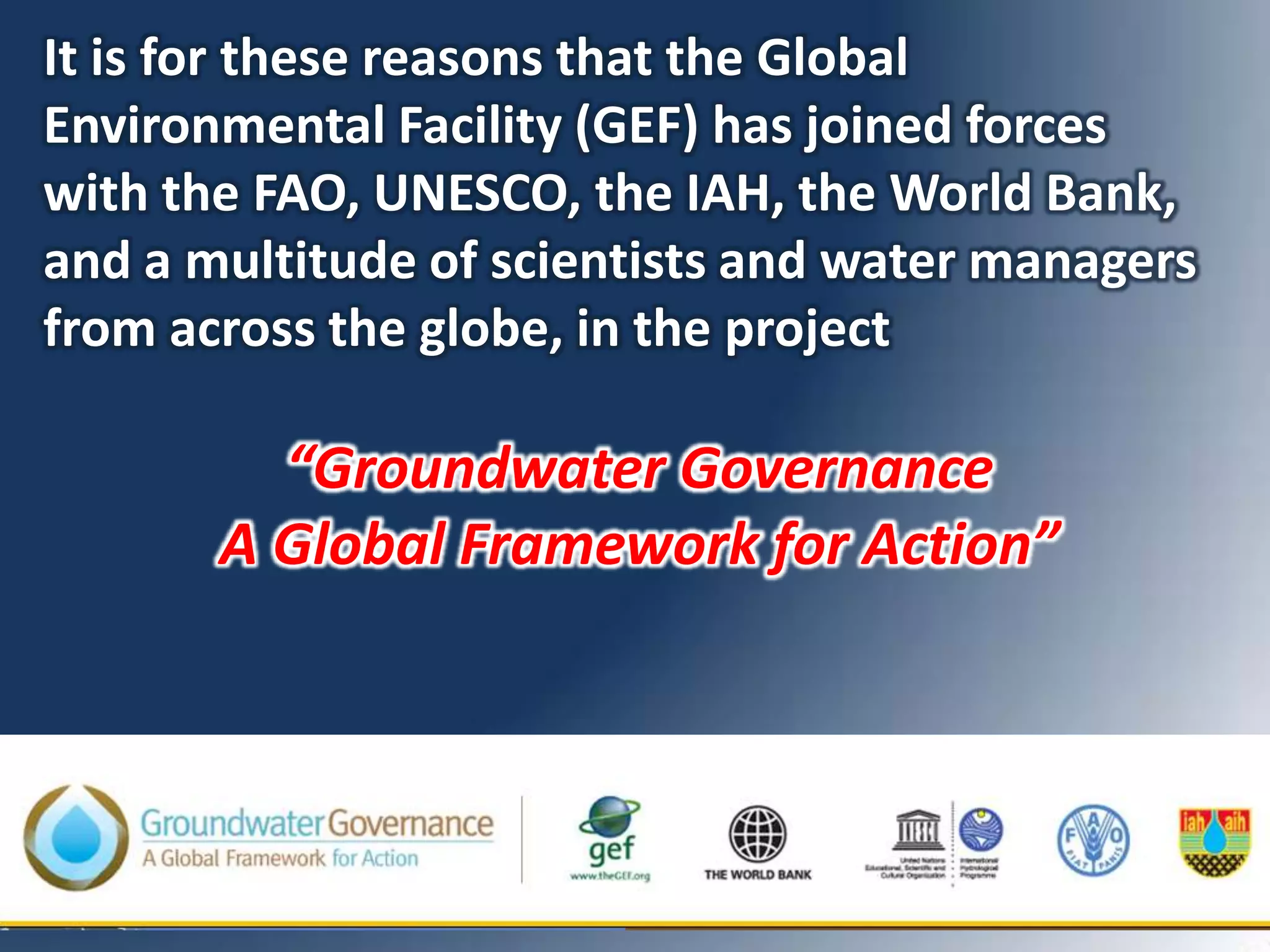 Groundwater Governance A Global Framework for Action | PPTX