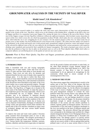 Groundwater analysis in the vicinity of nag river | PDF