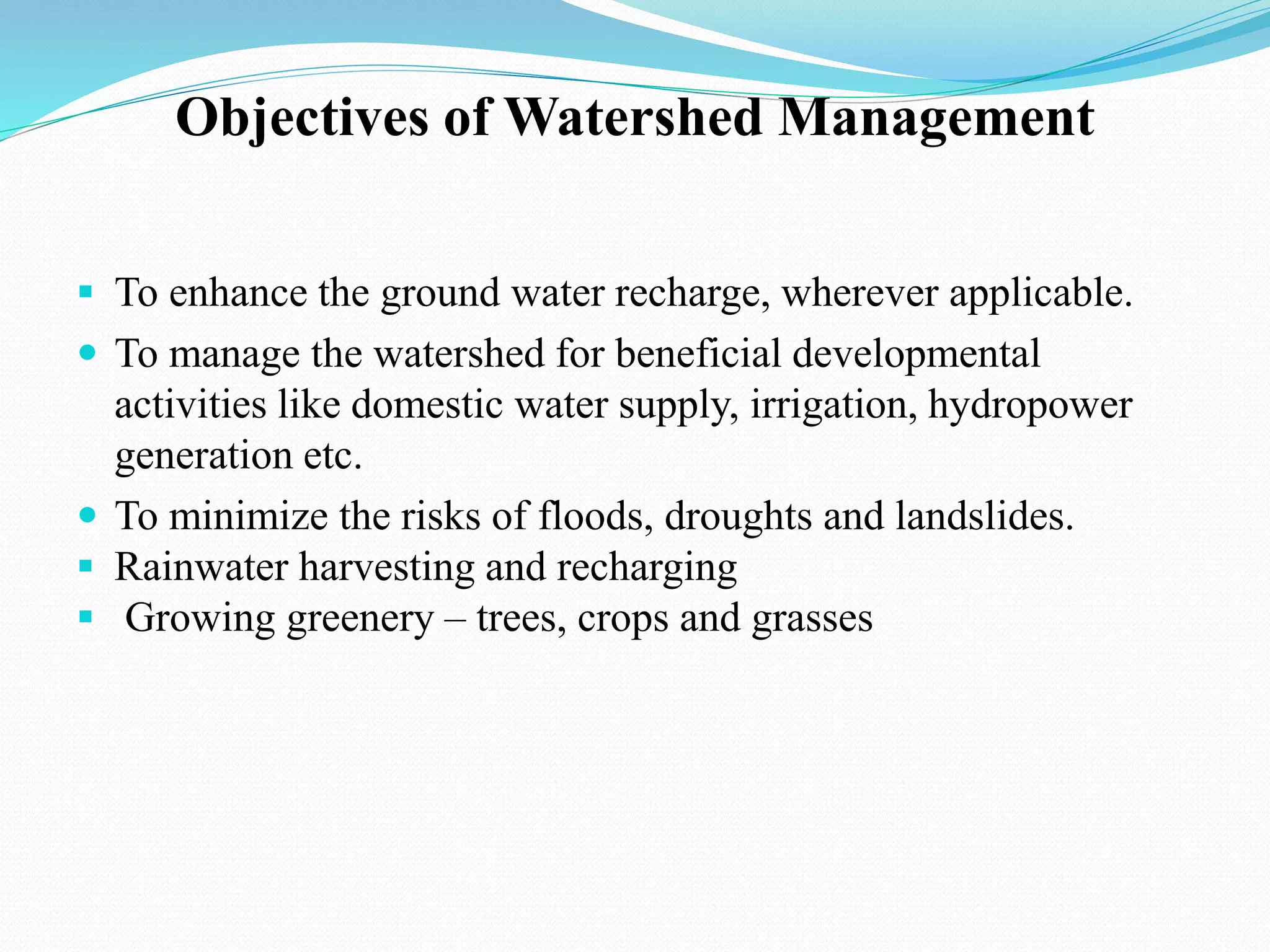 Groundwater and watershed management | PPTX