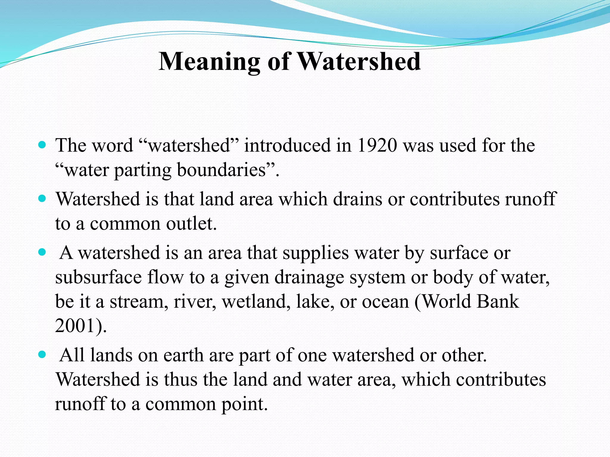 Groundwater and watershed management | PPTX